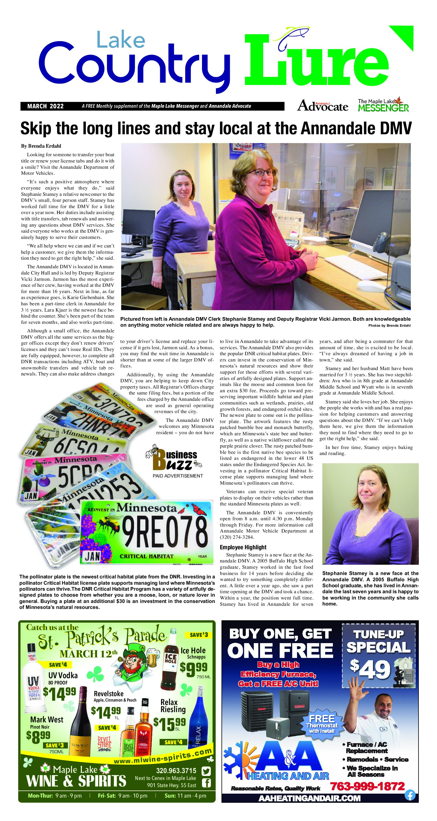 Lake Country Lure - March 2022 | Maple Lake Messenger