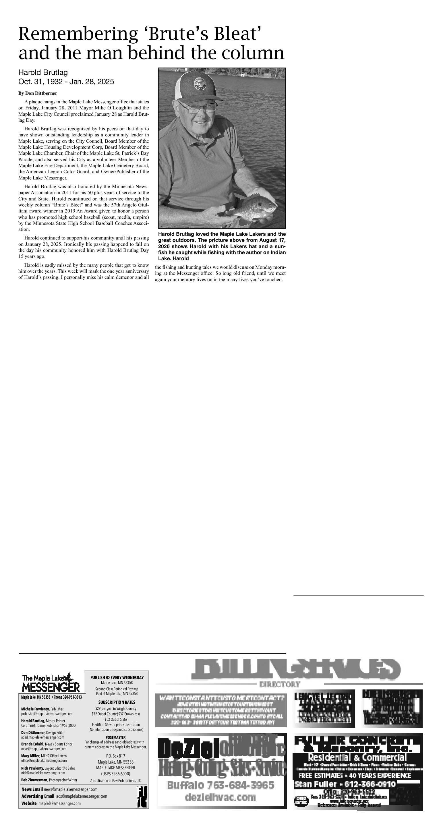 Remembering ‘Brute’s Bleat’ and the man behind the column | Maple Lake ...